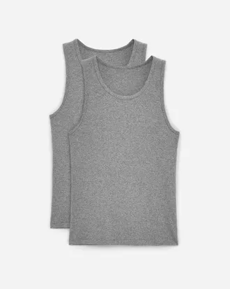 Arket Geripptes Tanktop 2er-Pack -Grau
