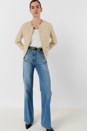 Gerard Darel Veste sans col en tweed et lurex - TALEA - Beige