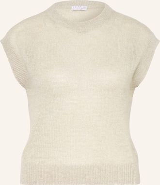 Brunello Cucinelli Brunello Cucinelli Pullunder Mit Mohair Und Glitzergarn weiss