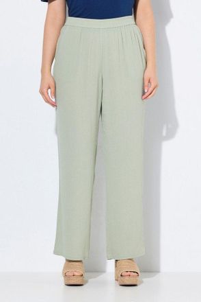 Ulla Popken Schlupfhose Hose Rose weites Bein Elastikbund Viskosekrepp