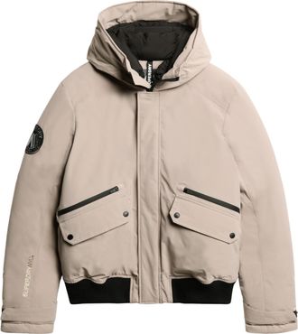 Superdry Herren Wattierte City Bomberjacke Dunkelbeige Strukturiert XXXL