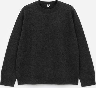 Arket Rundhalspullover Aus Wollwalk -Grau