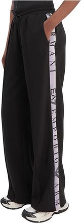 Emporio Armani Emporio Armani Ea7, Femme, Pantalons, Noir, Taille: 40 FR Pantalone in Jersey Logato