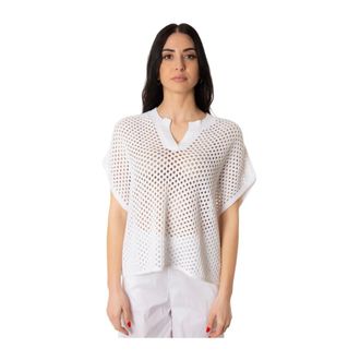 Liviana Conti Maglia traforata - Femme - Pulls - Blanc - Taille: 42 FR