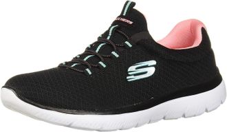 Skechers Summits Top Player Damen Sneaker, Black Pink, 39.5 EU