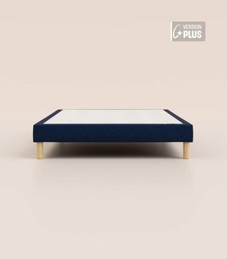 Tediber Sommier tapissier 140x190 cm Plus - Monobloc - Bleu - Bois responsable - Qualit&eacute; h&ocirc;teli&egrave;re - Fait en France et en Belgique - Tediber