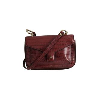 Claudie Pierlot Sac &agrave; bandouli&egrave;re en cuir bordeaux
