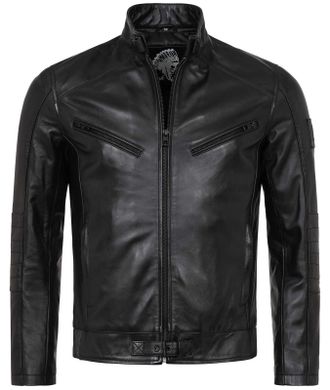 Rock Creek Herren Lederjacke Biker Jacke Echtleder Motorradjacke Leder Jacken Herrenjacke Braun Winterjacke &Uuml;bergangsjacke H-256 Schwarz 3XL