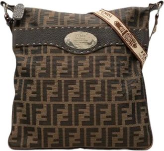 Fendi Sac bandouli&egrave;re Pre-owned en toile - Femme - Pre-owned - Brun - Taille: ONE Size