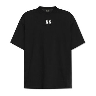 44 Label Group T-Shirt mit V-Ausschnitt und kurzen &Auml;rmeln - - Tops - Herren - Schwarzk - M