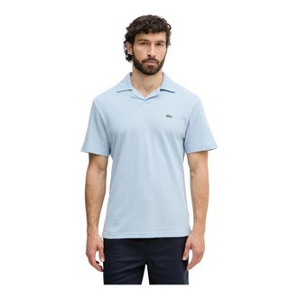 Lacoste Polo en Coton et Lin Coupe Classique - Homme - Tops - Bleu - Taille: L