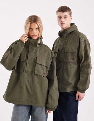 adidas Originals Parka &agrave; enfiler - Vert olive