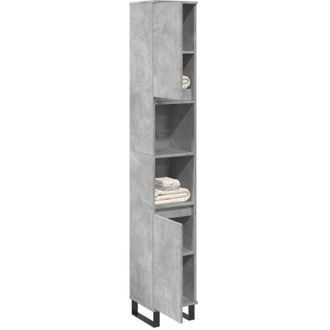 vidaXL Badschrank Betongrau 30x30x190 cm Holzwerkstoff - Vidaxl