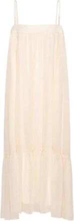 Rotate Rotate Birger Christensen, Femme, Robes, Rose, Taille: 36 FR Robe Midi Trap&egrave;ze en Mousseline de Soie