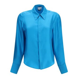 SA SU PHI Petit Seidenhemd - - Blouses & Shirts - Damen - Blau - 2XL