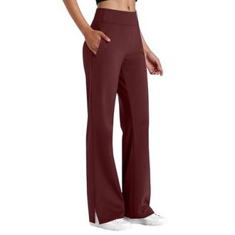 Generic Pantalon de yoga pour femmes 2026 grande taille taille haute stretch jambe large pantalon habill&eacute; pantalon ample confortable pantalon de surv&ecirc;tement d