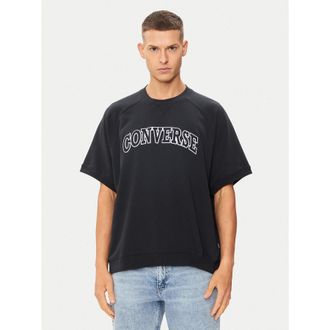 Converse T-Shirt M Retro Chuck Ss Crew 10026428-A01 Schwarz Regular Fit