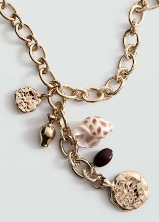 Mango Collier pendentifs perles or - Femme - Taille unique - MANGO