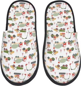 Generic Pantoufles DH&ocirc;tel Excavatrice Cozy Pantoufles En Feutre Antid&eacute;rapant Hiver Chausson Pour Spa Femmes Chambre M