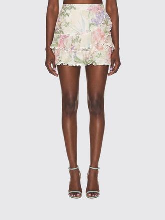 Charo Ruiz Ibiza Mini-jupe Ibiza &agrave; fleurs en coton avec volants et taille &eacute;lastique