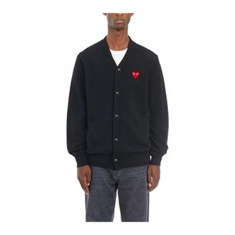 Comme Des Gar&ccedil;ons V-Ausschnitt Logo Cardigan Pullover - - Knitwear - Herren - Schwarzk - XL