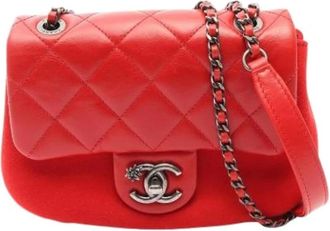 Chanel Pre-owned Sac bandouli&egrave;re en feutre - Femme - Pre-owned - Rouge - Taille: ONE Size