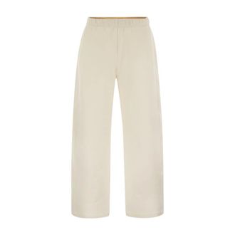 Max Mara Femme, Pantalons, Blanc, Taille: 36 FR Silk and Cotton Fleece Pantalons