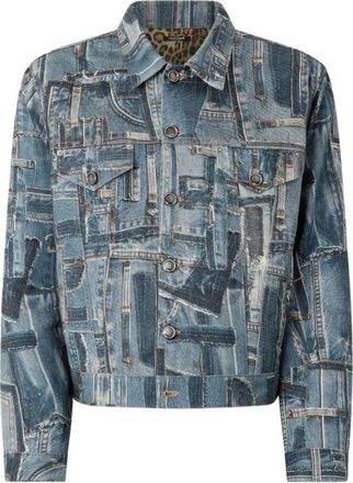 Roberto Cavalli Homme, Vestes, Bleu, Taille: L Capsule Collection Veste en jean patchwork
