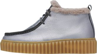 Voile Blanche Stiefeletten aus Leder und Synthetik, Silber- 37