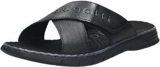 Bugatti Homme Mules d&eacute;t&eacute; en Cuir et Textile, Noir, 41 EU