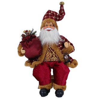 Generic Sitzende Weihnachtsmann-Figuren - sitzende Weihnachtsmann-Figuren, sitzende Weihnachtsmann-Figuren, 35,1 cm gro&szlig;e Pl&uuml;sch-Weihnachtsmann-Ornamente, Wei