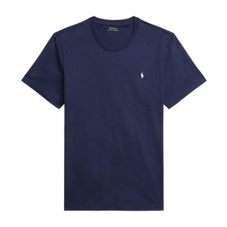 Ralph Lauren Homme, Tops, Bleu, Taille: S Polo &agrave; col rond c&ocirc;tel&eacute;