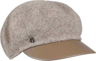 Loevenich Ballonm&uuml;tze | aus Wolle | mit Lederimitat-Schirm | OneSize | Damen | Warme, stilvolle Kopfbedeckung Sand