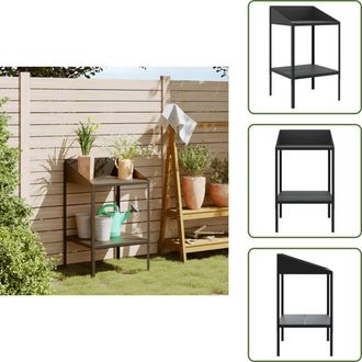 vidaXL The Living Store - Pflanzenst&auml;nder Anthrazit 56,5x54,5x100 cm Verzinkter Stahl - Pflanzenst&auml;nder - Blumens&auml;ule - Balkonpflanze - Gartendekoration