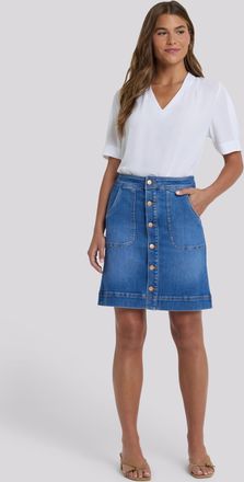 NYDJ Hohe Taille A-Linien Utility Jeansrock