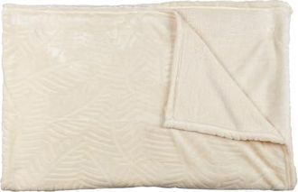 The Home Deco Factory Plaid Motif Gaufr&eacute;/Couleur Cr&egrave;me/Dimensions : 150 x 200 cm