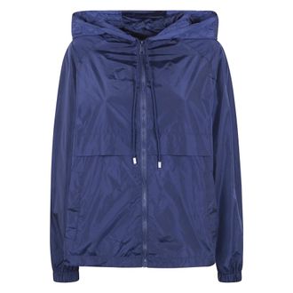 Semicouture Femme, Vestes, Bleu, Taille: 36 FR Veste &agrave; capuche en nylon