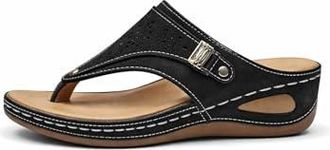 Generic Sandales orthop&eacute;diques compens&eacute;es pour femme - Tongs antid&eacute;rapantes avec soutien de la vo&ucirc;te plantaire - Chaussures de mariage &agrave; enfiler - Bout ouvert
