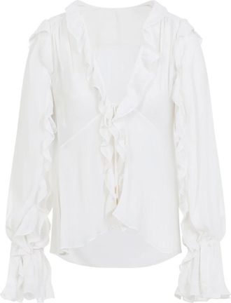 Alberta Ferretti Femme, Blouses et Chemises, Blanc, Taille: 36 FR Shirt