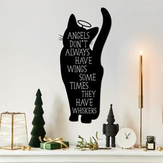 Hanah Home Stylish Black Decorative Metal Wall Accessory, 28 x 60 cm | 100% Metal, 1.5 mm Thickness | Perfect for Modern Home Decor & Unique Wall Art