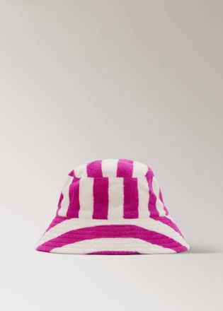 Mango Bob en coton bouclette &agrave; rayures fuchsia - Femme - Taille unique - MANGO