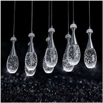Trade Shop Lampadario Lampada 6 Pendenti Bollicine Acciaio Soffitto Luce Led Applique Design