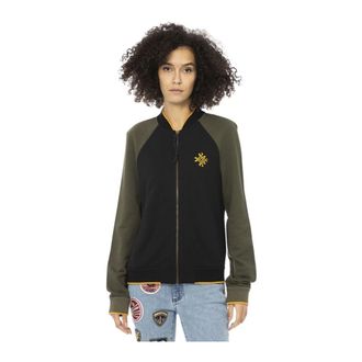 Mr & Mrs Italy Zweifarbiger Sweatshirt mit Rei&szlig;verschluss - - Sweatshirts & Hoodies - Damen - Schwarzk - 2XS
