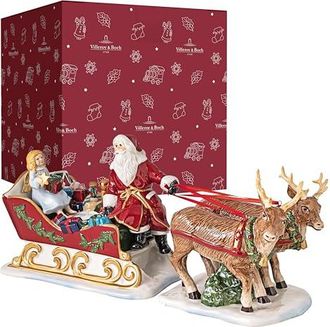 Villeroy & Boch Christmas Toys Memory Schlitten, dekorative Figur aus Hartporzellan, f&uuml;r Teelichter geeignet, bunt, 36 x 14 x 17 cm
