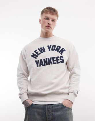 New Era Sweat &agrave; logo NY Yankees - Cr&egrave;me-Blanc