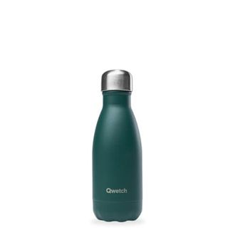Qwetch Qwetch - Bouteille Isotherme Originals Vert Emeraude 260ml - 24h Froid et 12h Chaud - Etanche, Sans BPA & R&eacute;utilisable - Gourde inox isotherme pour Sp