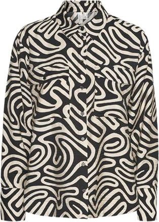 Vero Moda Vero Moda Vmvigdis L/S WVN Btq Chemise pour Femme, Noir/AOP : vigdis, M