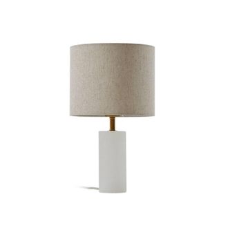 Lindby Tischlampe Alabaster (Skandinavisch) in Creme aus Textil (1 flammig, E27) - Tischleuchte Schreibtischlampe Nachttischlampe Wohnzimmerleuchte