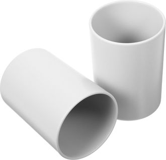 Soimiss 2 Stück Wiederverwendbare Mundspülbecher Zahnbürstenbecher Bpa frei Glatte Oberfläche Praktisches Badezimmer Zubehör Trinkbecher und Zahnbürstenhalter