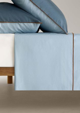 Mango Drap plat en percale de coton 100 % Lit 150/160 cm bleu p&eacute;trole - Home - Lit 150/160 cm - MANGO HOME